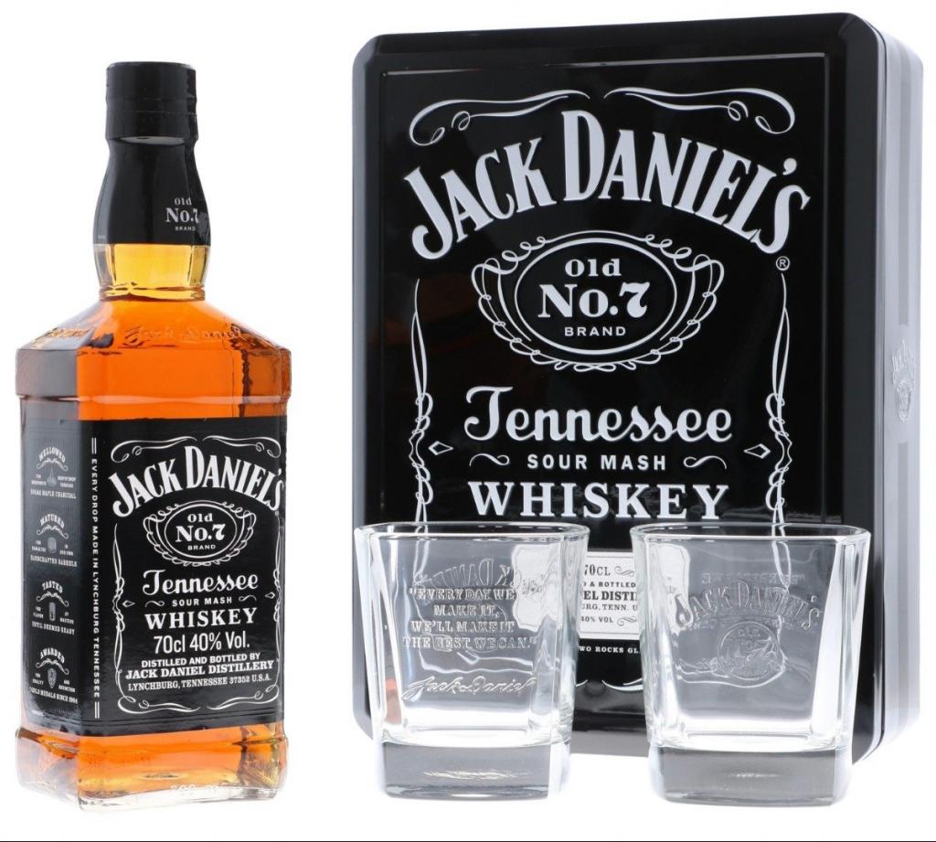 Jack Daniels Metalbox + 2 Verres - Whisky